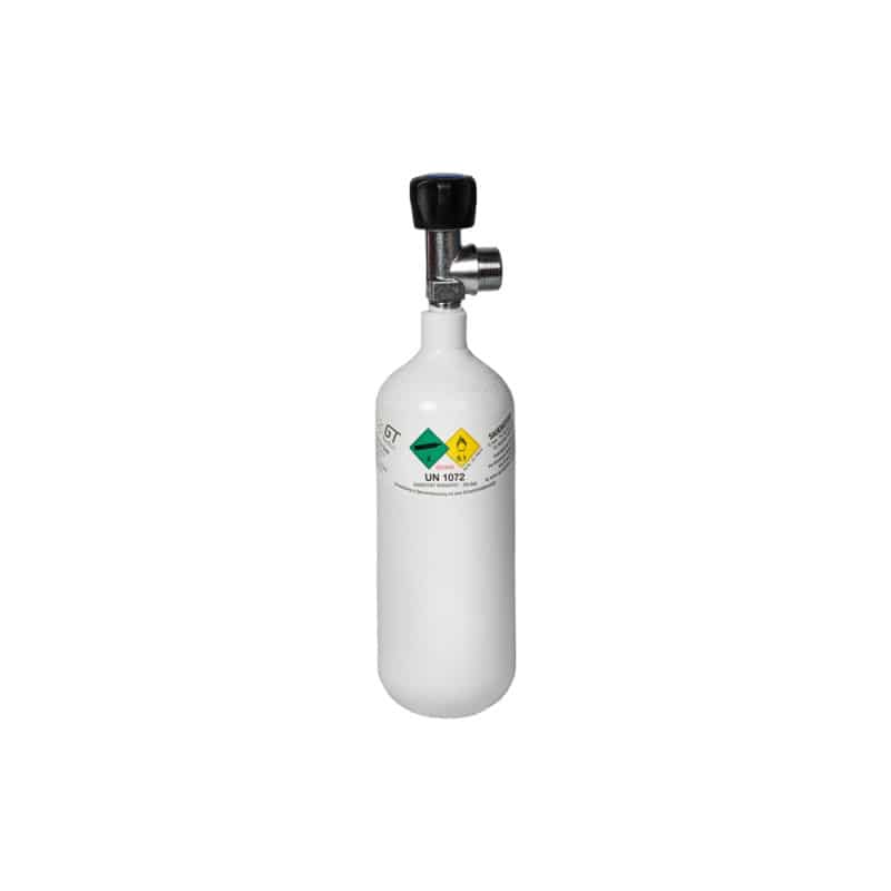 Light Steel Oxygen Tank, filled 0.8 litre – Orange Medical